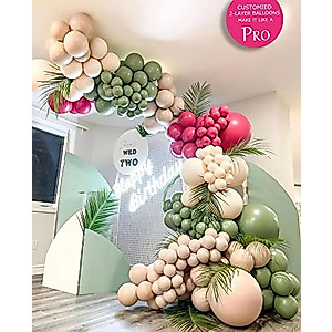 Kozee barbie Pink Double-Stuffed Hot pink Balloons different sizes 52 PACK 18+10+5 inch balloon Garland kit For Wedding Birthday baby shower anniversary decorations (Hot Pink)