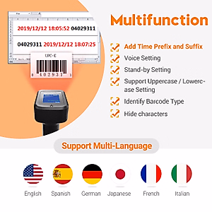 Tera Pro 2D QR Wireless Barcode Scanner with Display Screen Battery Level Indicator Time Display Works with Bluetooth with Charging Cradle Base for Warehouse Supermarket Library HW0006 Pro