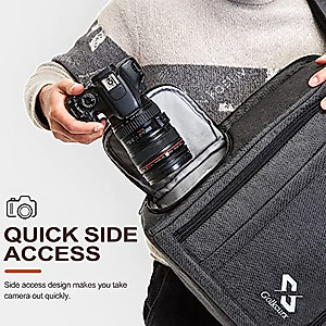Golkcurx Camera Bag for DSLR/SLR Cameras，Camera Backpack Waterproof for Photographers Dark Grey L