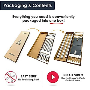 Urquid Linen Pipe and Drape Adjustable Uprights, Crossbars, Bases & Hangers - Drape Systems for Backdrops, Trade Shows, Events, Photo Booths and Decorations (8' Tall x 10' Wide Kit, Kits)