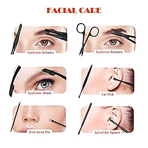 Manicure Set Pedicure Nail Clipper kit 15 In 1 Professional Grooming Care Tools Nose Hair Scissors File Best Gift with Luxurious Case for Man Women (Red)