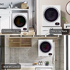 Winado Portable Clothes Dryer, 1.5 Cu.ft. Mini Laundry Dryer, 5.5LBS Compact Electric Dryer w/LED Display, Stainless Steel Tub, Wall Mounting Kits, for Apartments Dorms RVs, 120V 850W