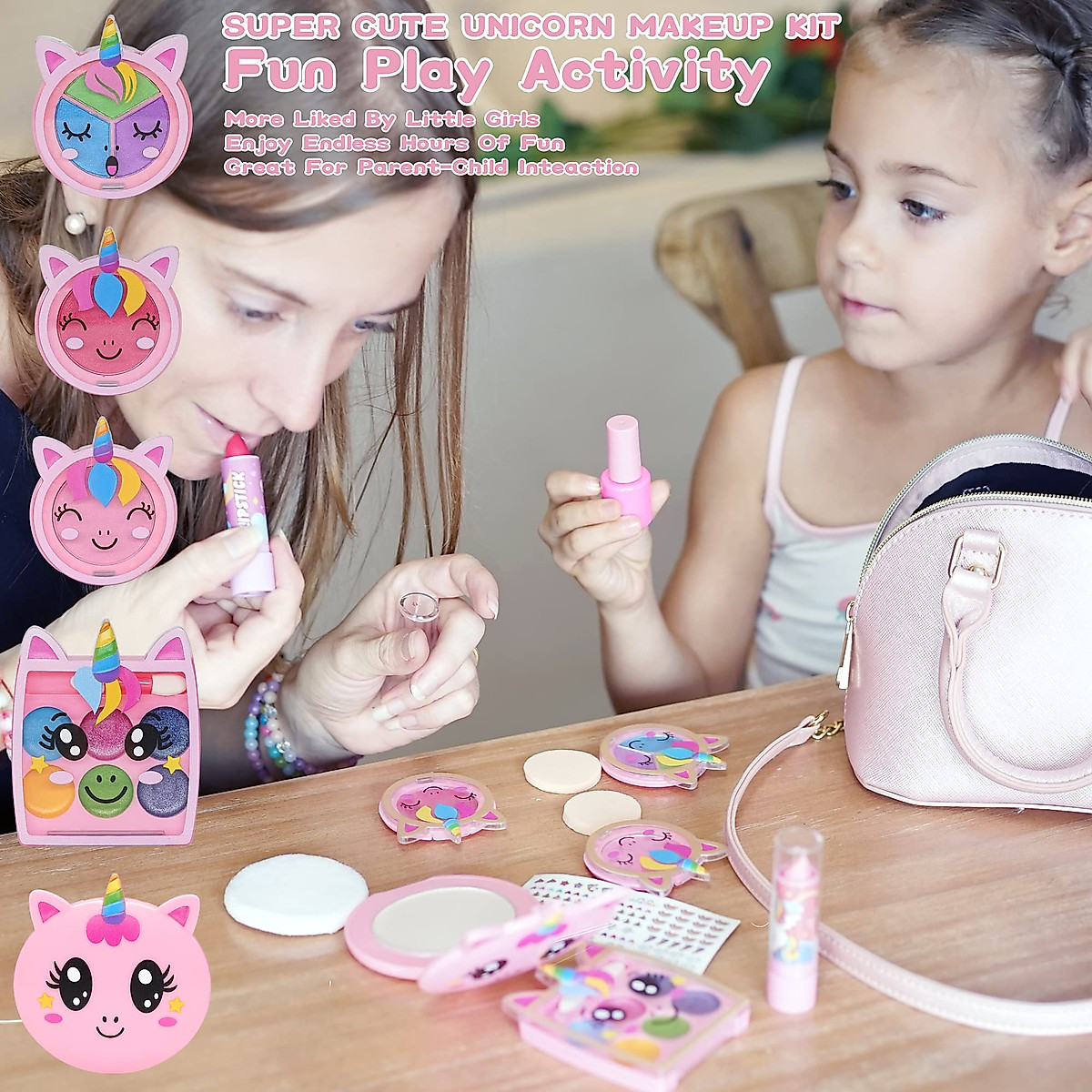 Kids Makeup Kit for Girl - Kids Makeup Kit Toys for Girls Washable Make Up for Little Girls, Child Play Real Makeup Set, Non Toxic Toddlers Pretend Cosmetic Kits, Age 4-12 Year Old Children Gift