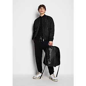 A | X ARMANI EXCHANGE Men's Regular Fit Cotton Jersey Eagle Logo Polo, Black, XXL