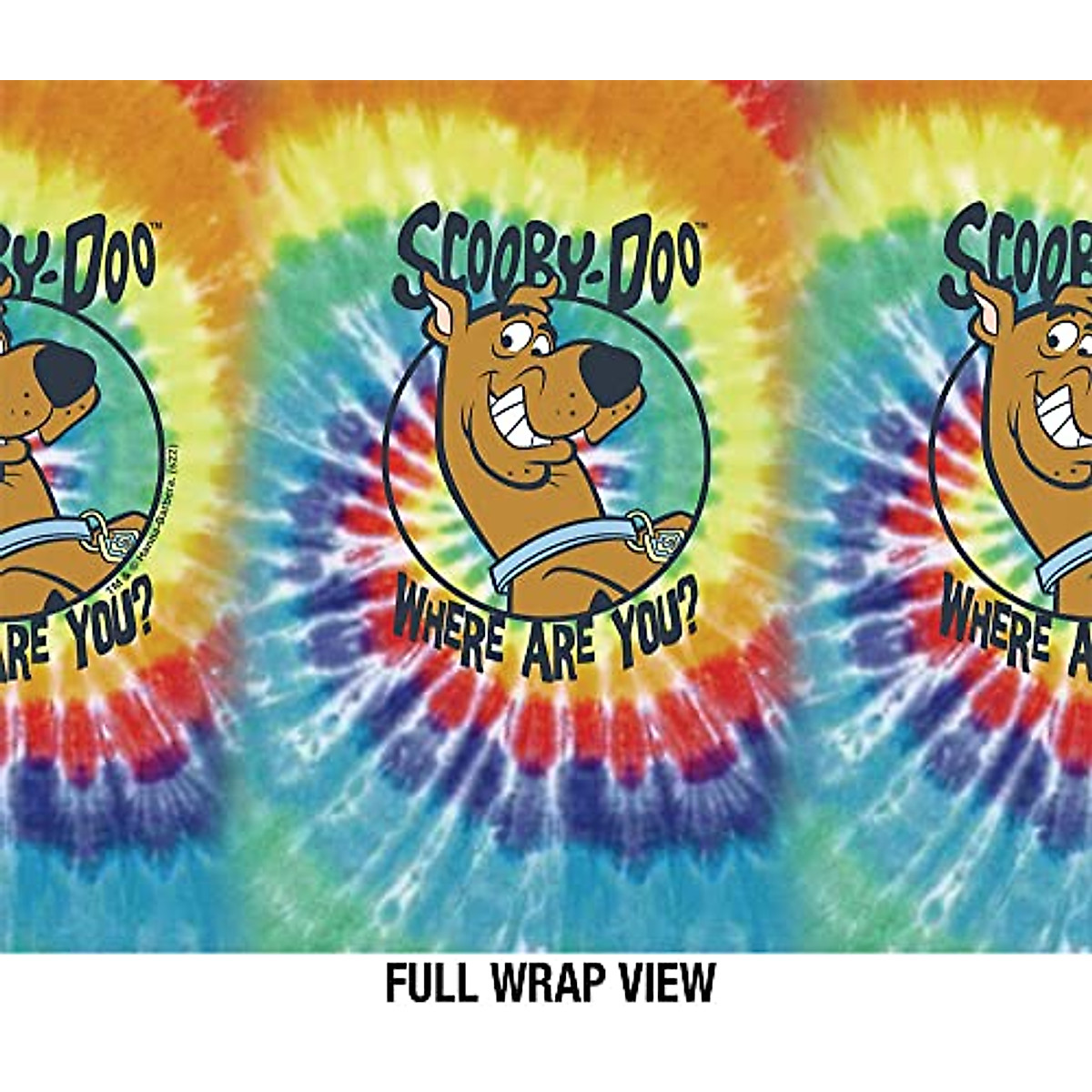 Scooby Doo! OFFICIAL Tie Dye 24 oz Insulated Canteen Water Bottle, Leak Resistant, Vacuum Insulated Stainless Steel with Loop Cap, White