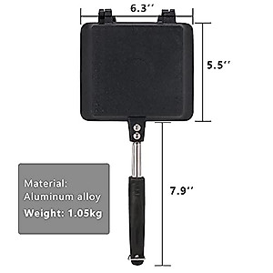 Double Sided Frying Pan, Grilled Cheese Maker Nonstick Sandwich Maker Flip Grill Pan For Breakfast Toast Panini Waffle, Aluminum Alloy Cookware