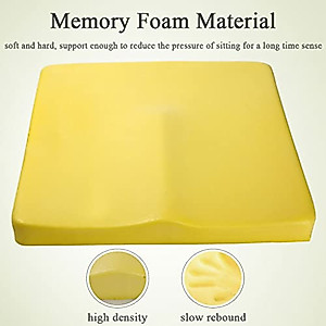 2pc Heightening Wedge Seat Cushion for Short People, Memory Foam Car Seat Cushion Comfortable Ergonomic Seat Pad Fit for Home Office Chair Car Seat Wheelchair, 18.1x14.5 Inch