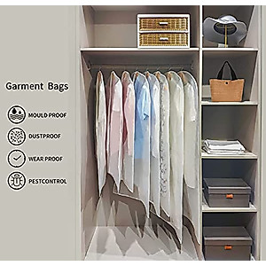 OUPAI Garment Bag for Hanging clothes, 40 inch Clear Full Zipper Suit Bags Breathable Dust Garment Cover for Closet and Cloth Storage Dustproof Closet Storage and Travel- 24'' x 40'' /10 Pack