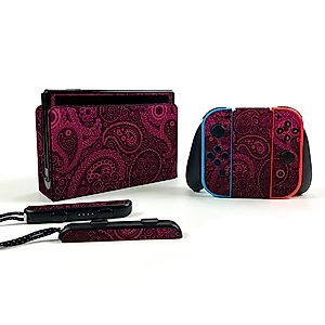 MightySkins Skin Compatible with Nintendo Switch OLED - Paisley | Protective, Durable, and Unique Vinyl Decal wrap Cover | Easy to Apply, Remove, and Change Styles | Made in The USA