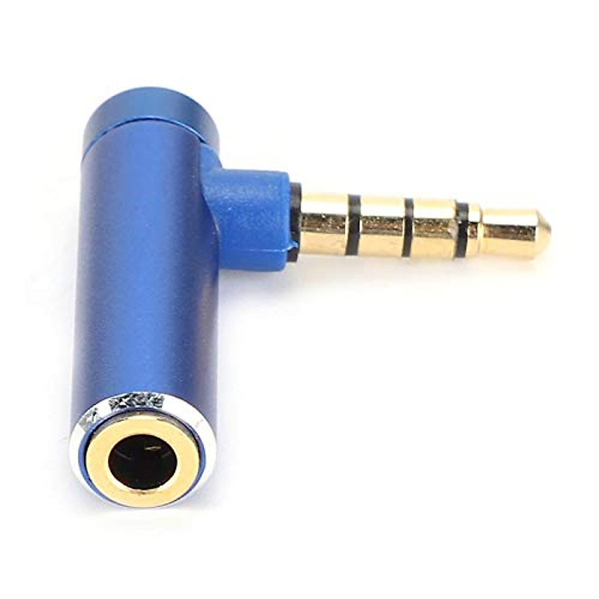 Acogedor 10 PCS 3.5mm Male to Female Audio Adapter, 90 Degree Right Angle Adapter, Support Headset with Microphone, for Mobile Phones, Tablets, Laptops(Blue)