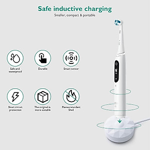 Replacement Charger Base Compatible with Braun Oral B iO Series 7 Series 8 Series 9 Electric Toothbrush, Magnetic Travel Charging Base for Oral-B iO Series 7 8 9 Replacement Model 3768 Power Cord