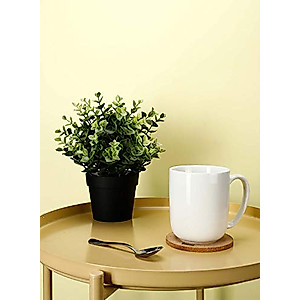 Sweese 604.001 Porcelain Mugs for Coffee, Tea, Cocoa, 15 Ounce, Set of 6, White