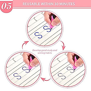 Sank Magic Reusable Practice Copybook for Kids - The Print Handwiriting Workbook-Writing Practice Book for Children (Four Books with Pen）