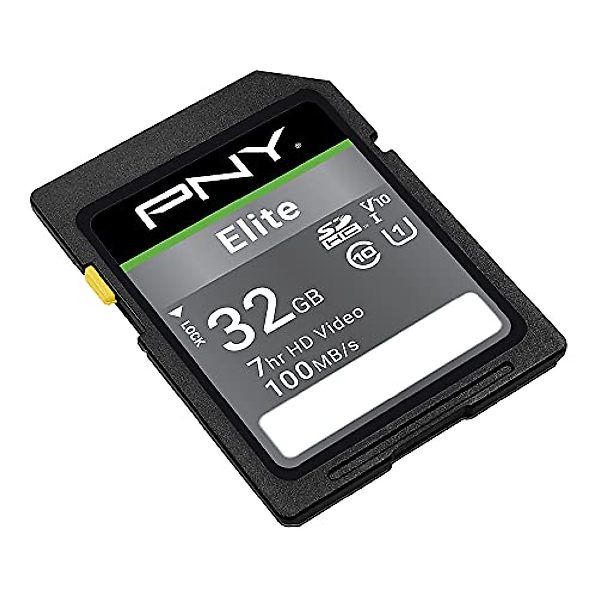 PNY 32GB Elite Class 10 U1 V10 SDHC Flash Memory Card - 100MB/s, Class 10, U1, V10, Full HD, UHS-I, Full Size SD