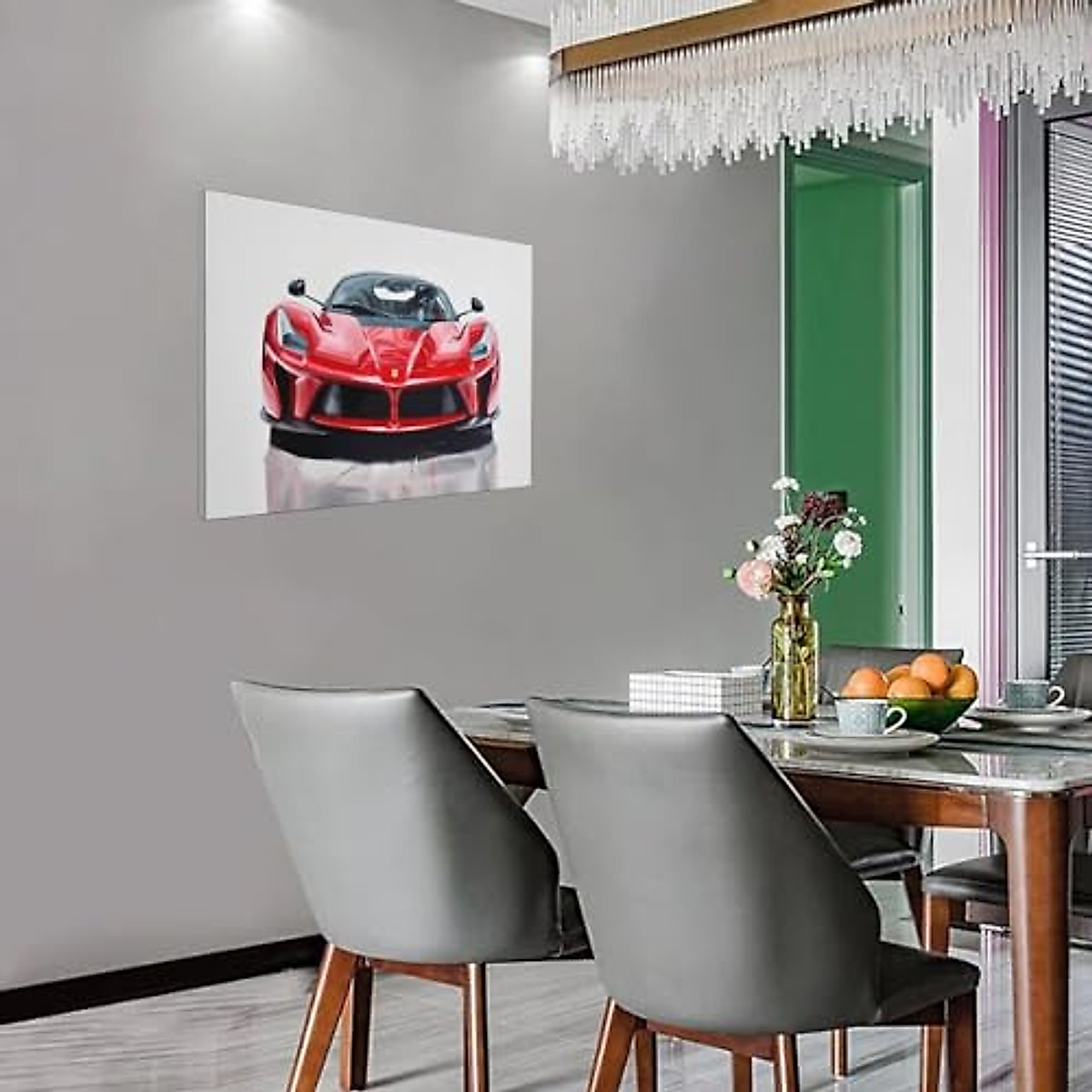Car Poster Ferrari F40 Supercar Posters Racing Car Canvas Wall Art For Boy's Bedroom SuperCar Wall Decor Frame-style 36x24inch(90x60cm)
