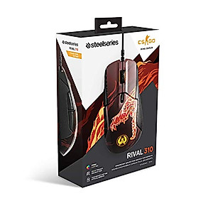 SteelSeries Rival 310 CS:GO Howl Edition Gaming Mouse - 12,000 CPI TrueMove3 Optical Sensor - Split-Trigger Buttons - RGB Lighting