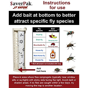 $averPak 4 Pack- 4 JT Eaton Stick-A-Fly Glue Fly Stick Traps
