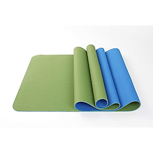 2 Tone TPE Yoga Mat - Green/DarkBlue