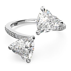 SWAROVSKI Mesmera Women's Open Ring Crystals and White Pavé and a Rhodium Finished Band, Size 8