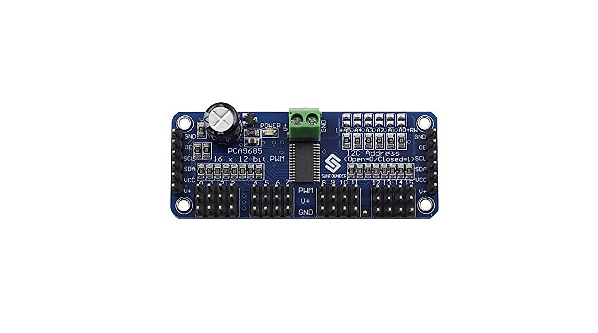 SunFounder PCA9685 16-Ch PWM Servo Driver Arduino/Pi