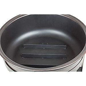 Fire Sense 62339 Fire Pit Cornell Wood Burning Unique Brushed Bronze Finish Lightweight Portable Outdoor Firepit Backyard Fireplace Included Multipurpose Screen Lifter Tool - 31"