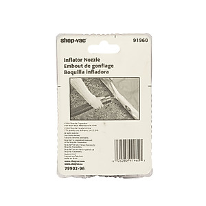 Shop-Vac 9196000 Inflator Nozzle, Fits 1-1/4 inch and 2-1/2 inch Diameter Hoses, Plastic Construction, Black in Color, (1-Pack)