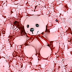 Mighty Gadget 1 LB Light Pink Crinkle Cut Paper Shred Filler for Gift Wrapping & Basket Filling