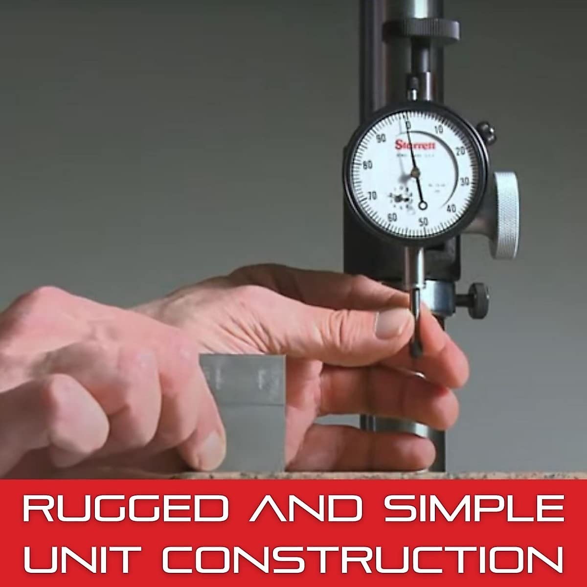 Starrett Dial Indicator Set with Jewel Bearing and Case - White Face, 025", .125", 1.00" Range, 0-5-0, 0-25-0, 0-100 Dial Reading, .001" Graduations - S253Z