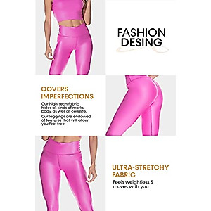A4U Active Wear Compression Leggings Pants for Women A4U (Hot Pink)