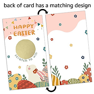 REWIDPARTY Blank Easter Party Scratch Off Cards（50 Pack） Funny Activity for Groups Kids Adults, Easter Bunny and Easter Eggs Scratch Off Tickets, Festive Raffle Tickets, Easter Holiday Party Supplies