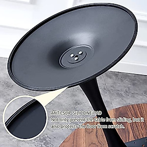 41.7" Modern Round Dining Table with Pedestal Base in Tulip Design, Mid-Century Leisure Table for Living Room Kitchen & Dining Room (Brown)