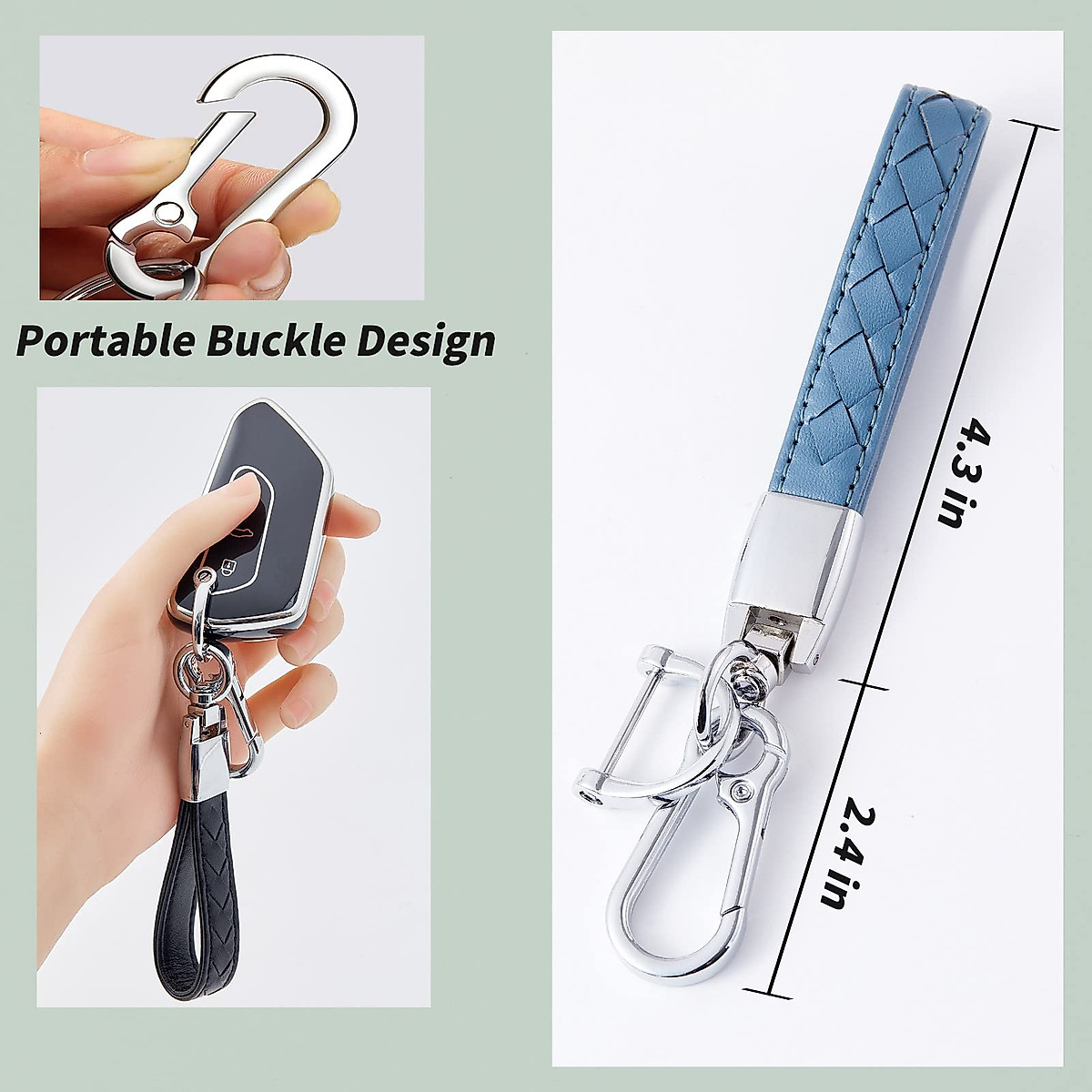 Aideco TPU Key fob Cover Compatible with Hyundai Genesis GV80 GV90 G70 G80 G90 GV70 Accessories Smart 6 Buttons Keychains (Blue)