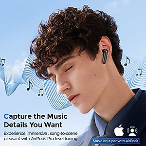 Linklike LinkPods Deep Bass Wireless Earbuds Bluetooth5.3 Earbuds with Noise Cancelling Microphone Call Clear Lightweight Wireless Earphones Hi-Fi Wireless Headphones 40H Playtime for iPhone&Android