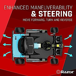 Razor Ground Force Elite-Electric Go-Kart for Ages 13+, Up to 14 MPH, Up to 40 Minutes of Continuous Use, 350-watt Chain-Driven Motor, Forward/Reverse Drive Switch, 36V Rechargeable Battery,Black, Large