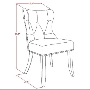 East West Furniture HLSI5-MAH-35 5 Piece Dining Room Furniture Set Includes a Round Dining Table with Pedestal and 4 Doeskin Linen Fabric Upholstered Parson Chairs, 42x42 Inch, Mahogany