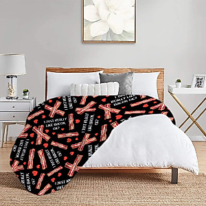 Shishiimo I Just Really Like Bacon Blanket-Bacon Gift for Kids Men Women-Soft Flannel Lightweight Blanket for Sofa Bed Birthday Festival Camping Outdoors 40"x50" for Kids Children