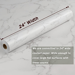 Homease 24" x 196" Wide Marble Contact Paper Granite Black/White Matt Peel and Stick Wallpaper for Cabinets Kitchen Countertops Furniture Renovation Thick Self Adhesive PVC Vinyl Film Waterproof