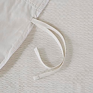 Madison Park Amaya 100% Cotton Duvet Set - Seersucker Design with Tassel Trims Accent, Breathable Cover for Comforter, All Season Bedding with Matching Sham, Full/Queen(90"x90") Ivory 3 Piece