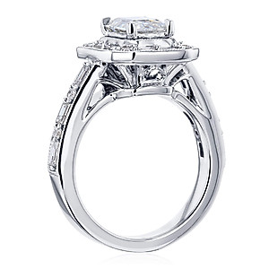 Kobelli Moissanite The Daisy Art Deco Emerald Engagement Ring - 6.0 / Forever One D-E-F