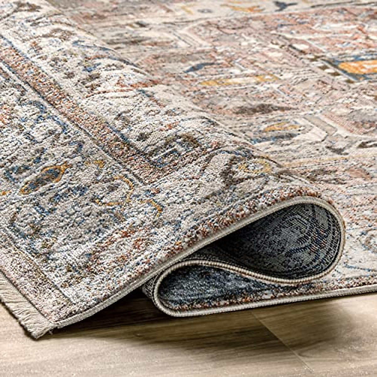 nuLOOM Harriet Vintage Medallion Fringe Accent Rug, 2' x 3', Light Brown