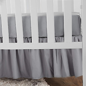 American Baby Company Ultra Soft Microfiber Ruffled Porta/Mini-Crib Skirt, Grey, for Boys and Girls