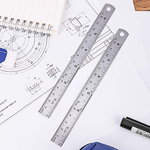 Amazon Basics 6-Inch Stainless Steel Ruler, 4-Pack