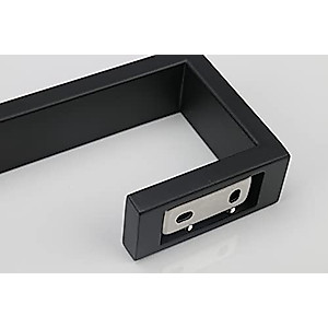 TocTen Hand Towel Holder/Towel Ring - Thicken SUS304 Stainless Steel Bathroom Hand Towel Hanger, 9 Inch Heavy Duty Wall Mounted Towel Rack, Square Hand Towel Bar for Bathroom Hardware (Black, 9 in)