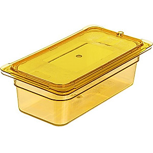Carlisle FoodService Products 3086113 StorPlus High Heat Food Pan, 4" Deep, Third Size, Amber