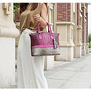 MKF Collection Tote Bag for Women & Wristlet Wallet Purse Set, Croco Vegan Leather Top-Handle Shoulder Handbag by Mia k