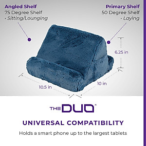 THE DUO Super Plush Multi-Angle Viewing Stand for iPad, Tablet, Phone - Memory Foam Tablet Stand - Portable Tablet Holder for Travel and Work from Home - Leopard, 10 x 10 x 6.75 inches
