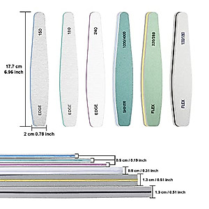 CGBE Nail File and Buffer, 12 Pcs Professional Thickness Nail File Set Double Sided Grit Nail Emery Boards for Nails Buffer Polisher Limas para Manicura for Gel Nails Manicure Tools