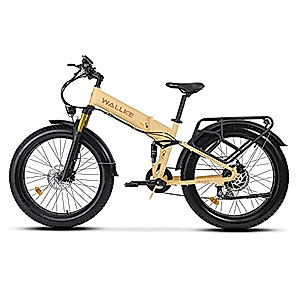 W Wallke X3 Pro Electric Bike for Adults Folding 750W-Exceed 1000W Standard Max Speed 32MPH 48V 20AH 26 Inch Fat Tire EBike Mountain Electric Bicycle Full Suspension 7-Speed