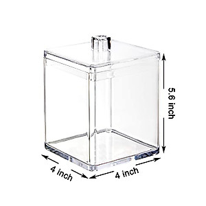 Youngever Clear Plastic Apothecary Jar, Square Shape (30 Ounce)