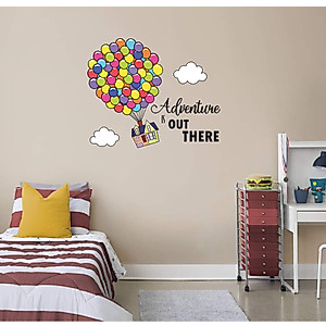 Adventure Balloon House Up Movie Cartoon Quotes Decors Wall Sticker Art Design Decal for Girls Boys Kids Room Bedroom Nursery Kindergarten Home Decor Stickers Wall Art Vinyl Decoration (35x40 inch)